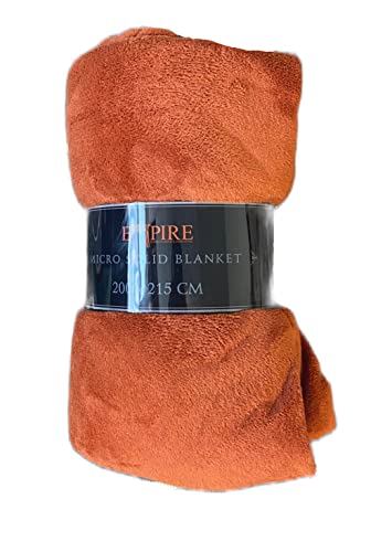 Empire Home Fashi Beautiful Light Soft Throw Blanket - 15 Solid Colors - All Bed Sizes (Twin, Rust Orange)