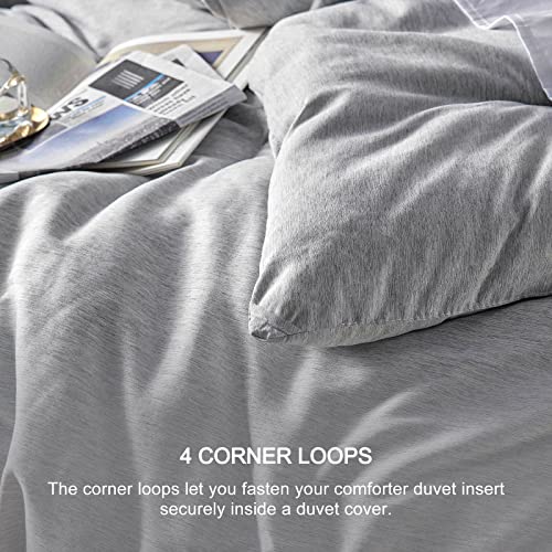 CozyLux California King Comforter Set - 3 Pieces Grey Soft Luxury Cationic Dyeing Cal King Size Bedding Comforter All Season, Gray Breathable Lightweight Bed Set with 1 Comforter and 2 Pillow Shams