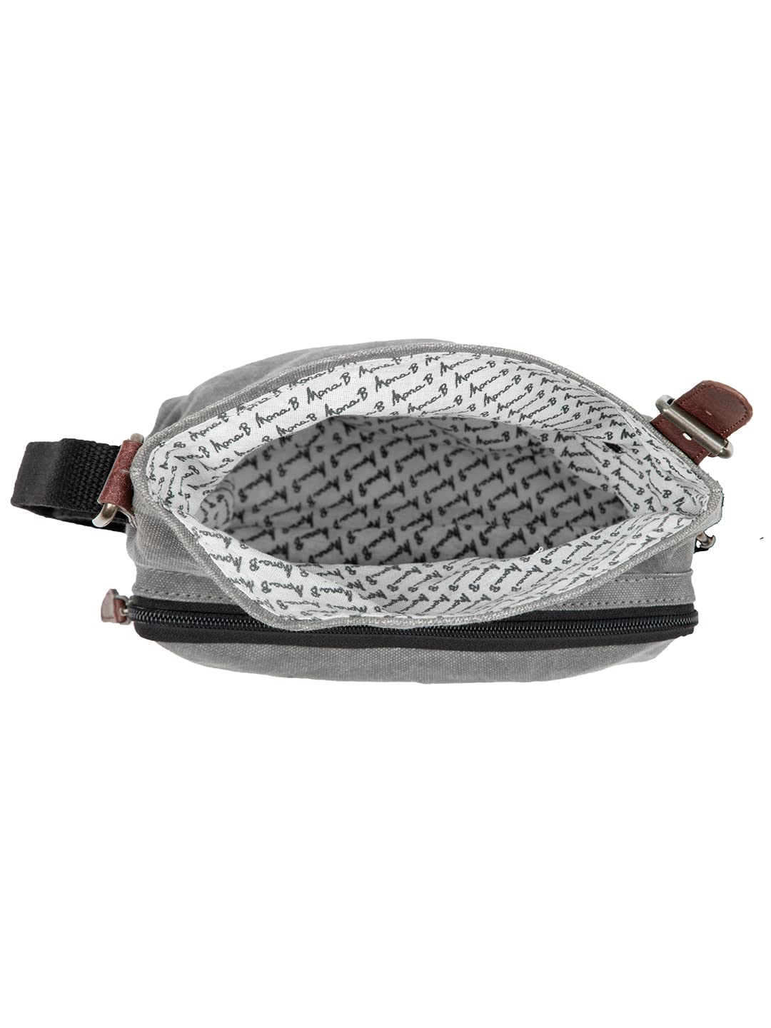 Mona B Dream Create Inspire Upcycled Canvas and Genuine Leather Trims Crossbody