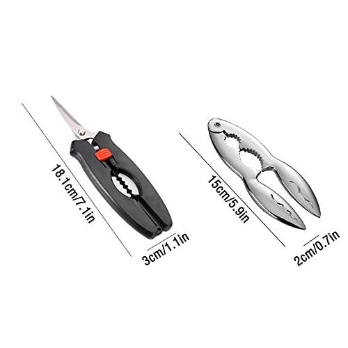 FEIYIYANG Seafood Tools 9-Piece Stainless Steel Seafood Tool Set Professional Tool for Eating All Kinds of Seafood Crab Lobster Crackers and Picks Tools Crab Crackers