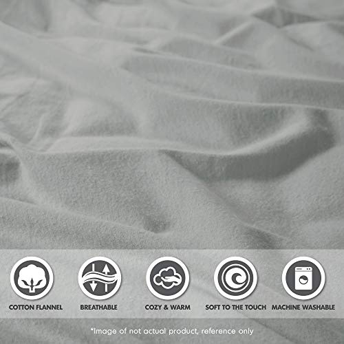 Woolrich Flannel 100% Cotton Sheet Set Warm Soft Bed Sheets with 14" Elastic Pocket, Cabin Lifestyle, Cold Season Cozy Bedding Set, Matching Pillow Case, Queen, Grey Plaid, 4 Piece