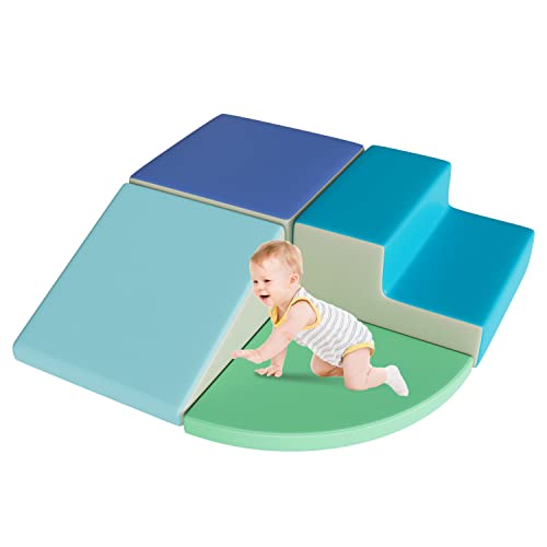 Building Blocks,Climb and Crawl Activity Play Set,Lightweight Foam Shapes for Climbing,Crawling and Sliding, Safe Foam Playset for Toddlers and Preschoolers (Pattern, 5pc)