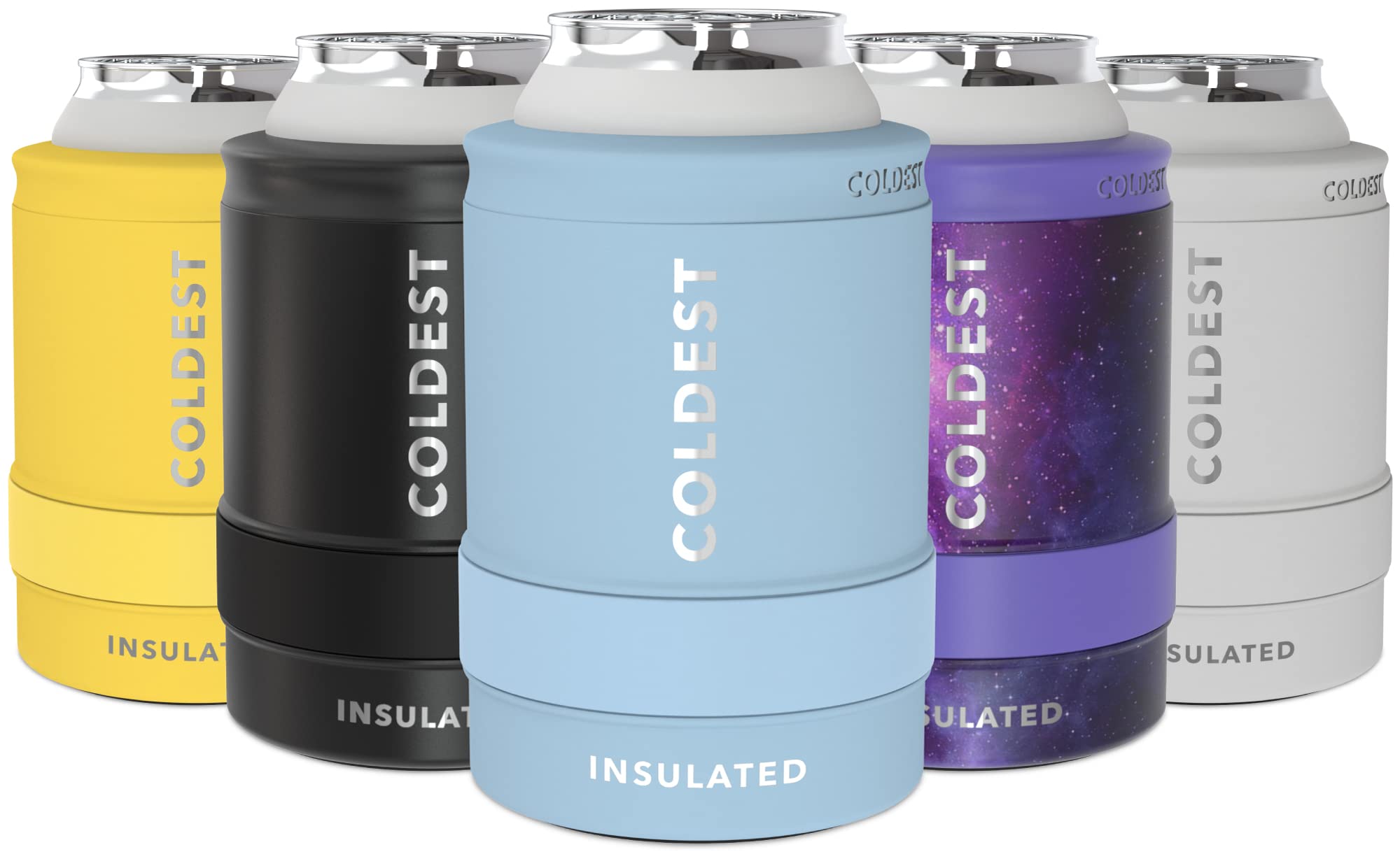 COLDEST Standard Can Cooler for Beer, Soda, Sparkling Water | Vacuum Insulated Stainless Steel Drink Sleeve Holder for 12 oz Regular Cans