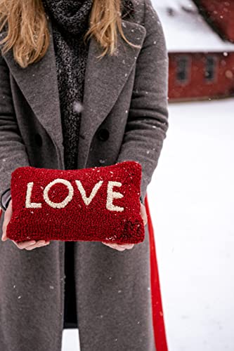 Chandler 4 Corners Artist-Designed Love Hand-Hooked Wool Decorative Throw Pillow (8β x 12β) Valentine's Day Pillow for Couches & Beds - Easy Care, Low Maintenance Love in Red Pillow for Anniversaries