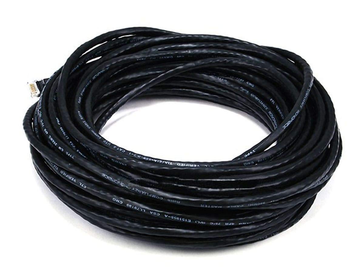 Monoprice 1FT 24AWG Cat6 550MHz UTP Ethernet Bare Copper Network Cable - Blue