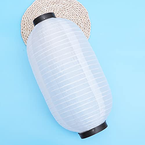 OSALADI Japanese Style Hanging Lantern White Blank Foldable Silk Sushi Lantern Waterproof Hanging Pendant for Traditional Festive Wedding Home Street Decor