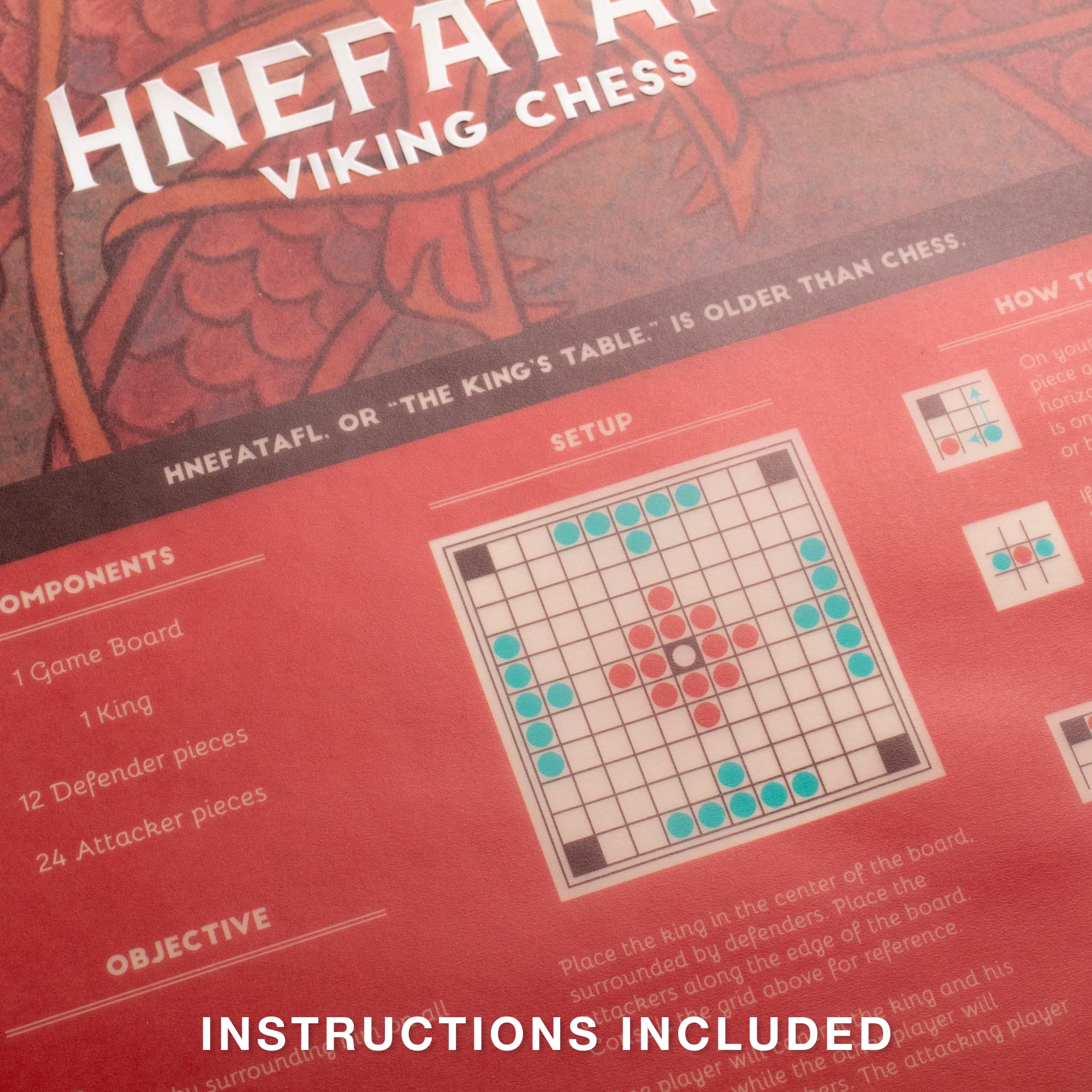 Hnefatafl Viking Chess Set - Authentic, Traditional Two-Player Strategy Board Game Classic - Historic European Tabletop Asymmetric War Game