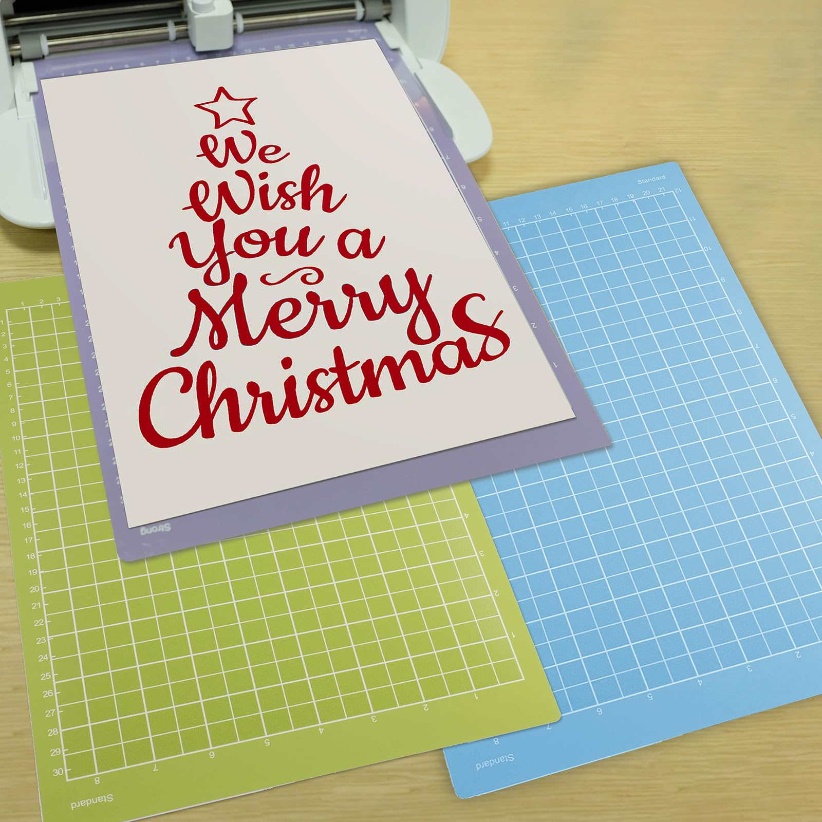 Srunffe Cutting Mats Set for Cricut Joy Xtra, 4 Pack 8.5" x 12" (StandardGrip, StrongGrip, LightGrip) and Card mat 4.75" x 6.65", Adhesive Cutting Mats/Card mat Accessories for Cricut Joy Xtra