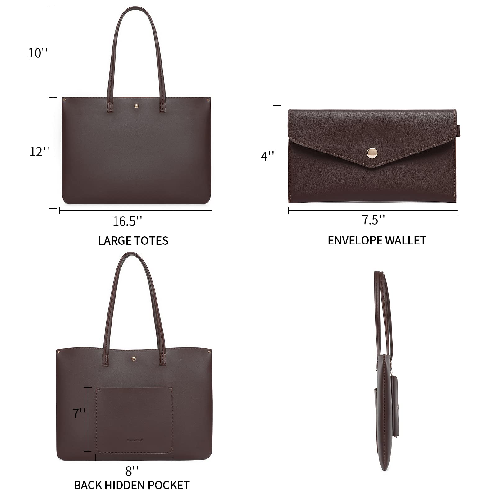 Montana West Leather Tote Bag Large Tote Purse for Women Purses and Handbags Shoulder Bag Purse and Wallet Set MWC-098CF