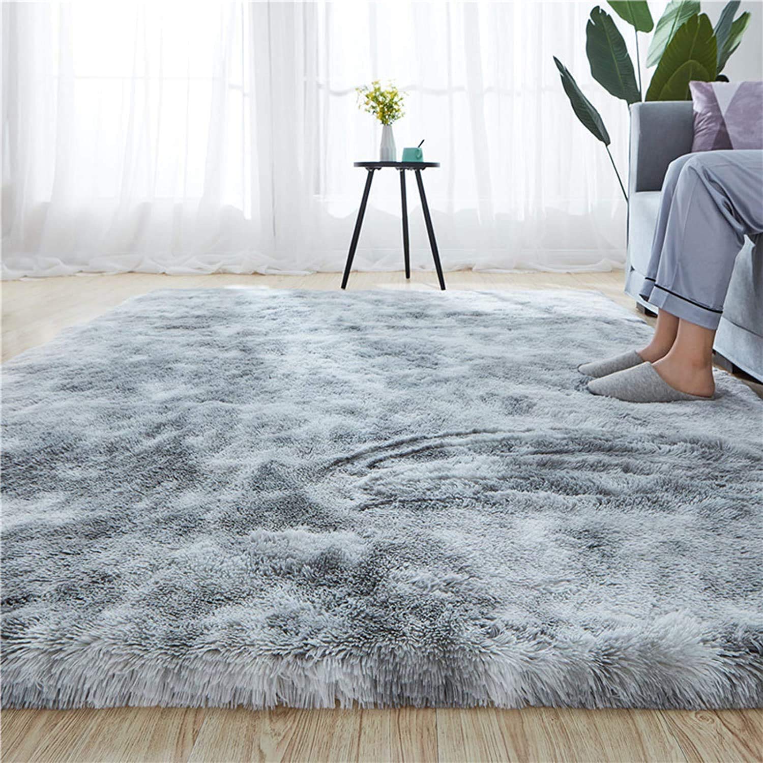 Rainlin Fuzzy Abstract Area Rugs for Bedroom Living Room Fluffy Shag Fur Rug for Kids Nursery Dorm Room Cozy Furry Rugs Plush Throw Rug Shaggy Decorative Accent Rug for Indoor Home Floor Carpet