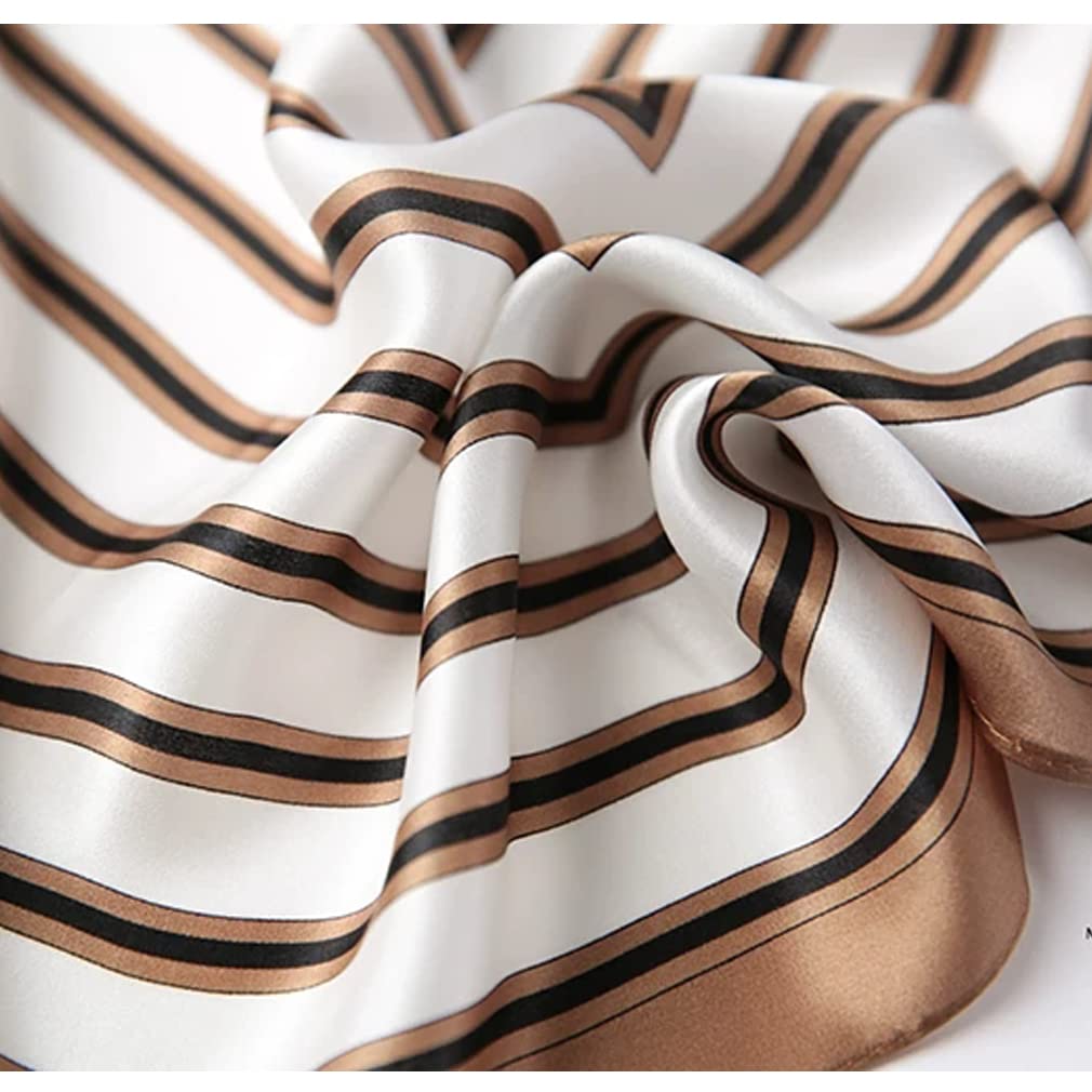 Aufeel Women's 100% Pure Mulberry Silk Small Square Scarf - Neckerchief Women - Silk Headscarf - 21" x 21"