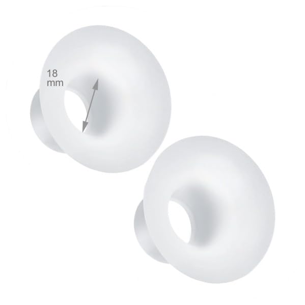 Begical Flange Inserts 18mm for Medela/Spectra/tsrete/momcozy/Elvie/Motif Luna/Ameda MYA Breastpump 24mm Breast Shields. Reduce 24mm Nipple Tunnel Down to 18mm (Half-Clear)