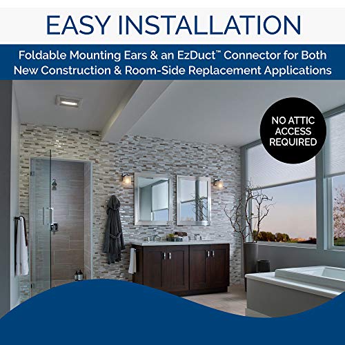 Broan-NuTone AE110L Ventilation Fan with LED Light and Roomside Installation, ENERGY STAR Certified, 110 CFM 1.0 Sones White