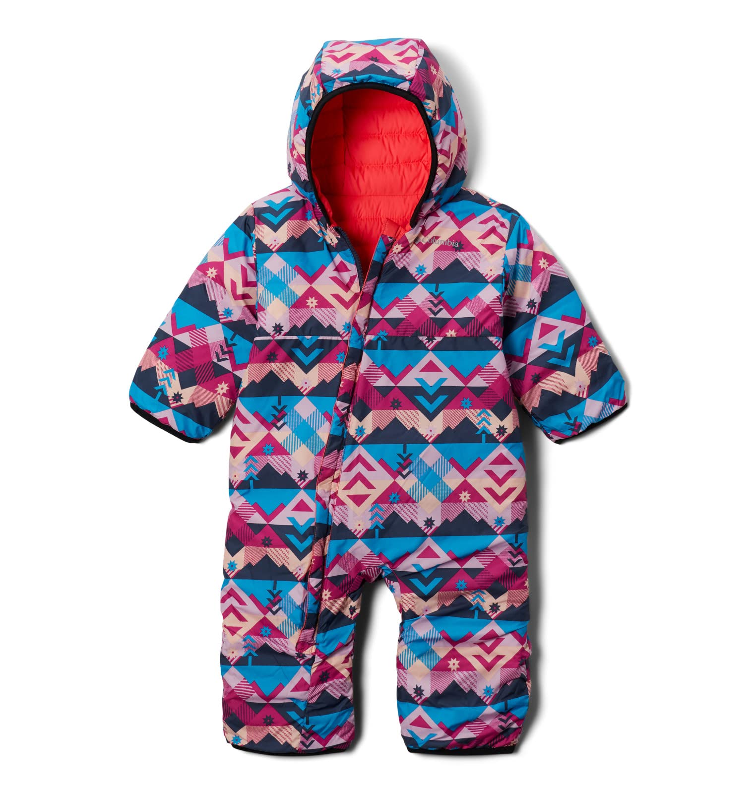 Columbia Baby Powder Lite Reversible Bunting, Nocturnal/Neon Sunrise/Blue Chill, 6/12