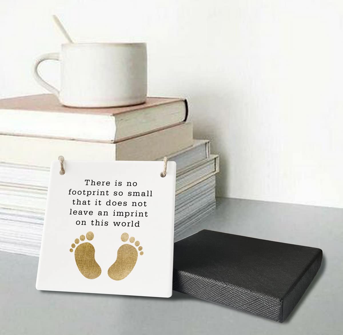 Baby Loss Keepsake, No Footprint So Small That it Does Not Leave An Imprint On This World, Hanging Ceramic Sign Décor, Loss of Loved One, Ceramic Keepsake, Miscarriage Support Gift, Loss of Baby