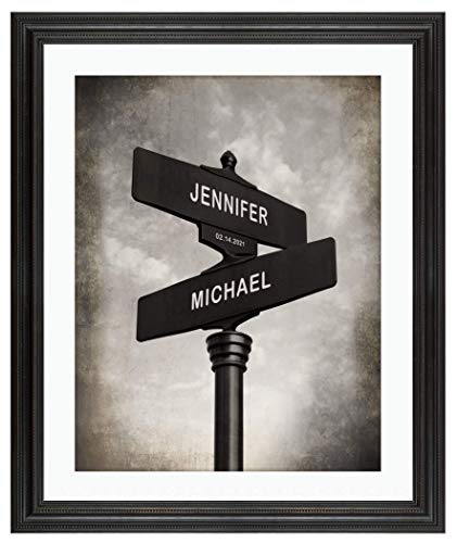 Couples Gift Ideas | Customized Gifts - Engagement Gifts for Couples | Wedding Gifts | One Year Anniversary Gifts for Men | Personalized Street Sign | Lovers Crossroads | One Year Anniversary Gifts