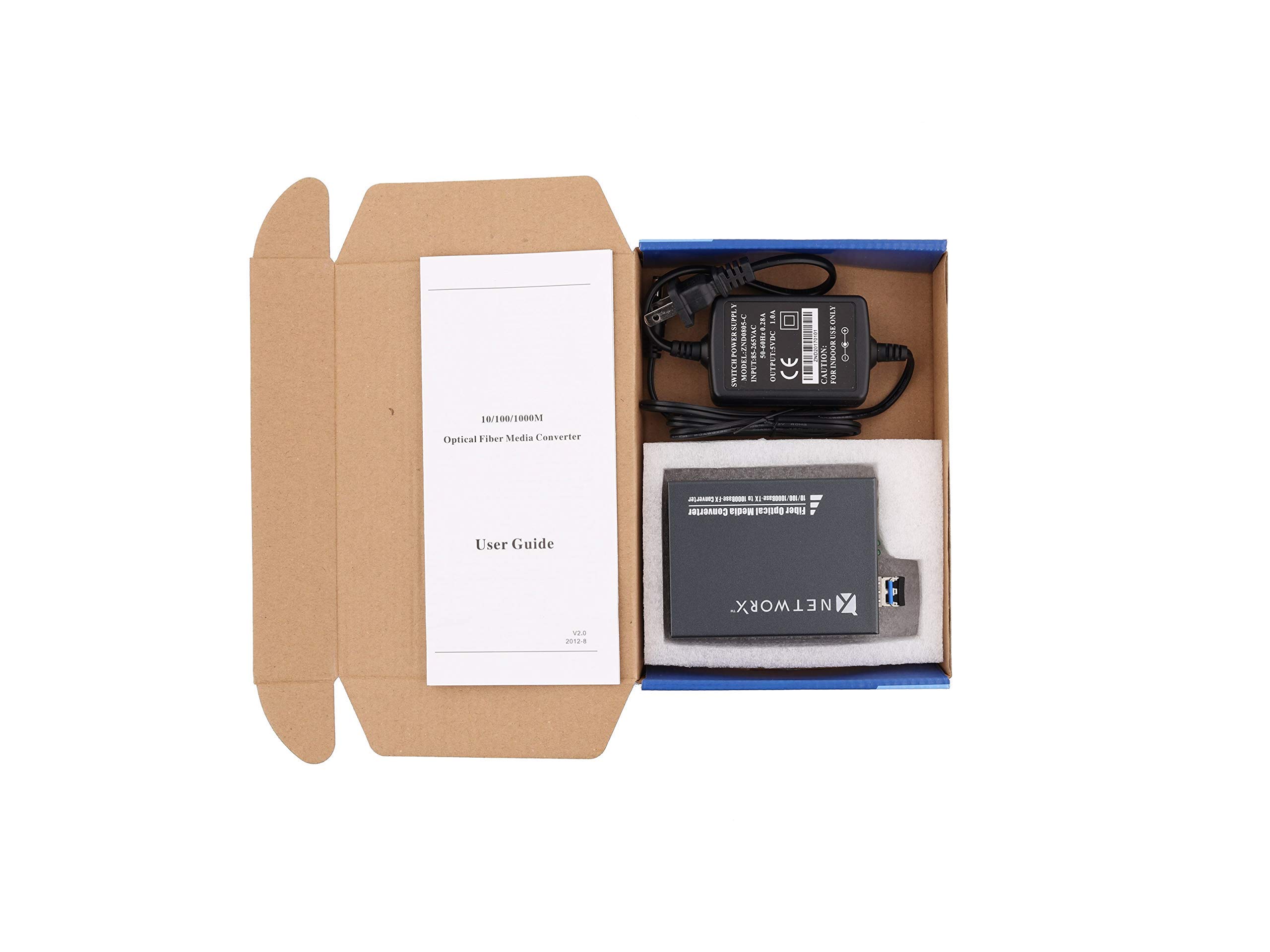Networx® Gigabit Ethernet Fiber Media Converter - UTP to 1000Base-SX - LC Multimode, 5...