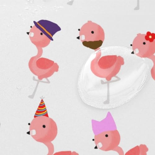 BLuevi Funny Flamingo Shower Curtain for Bathroom Waterproof Fabric with Hooks 72x72 Inch