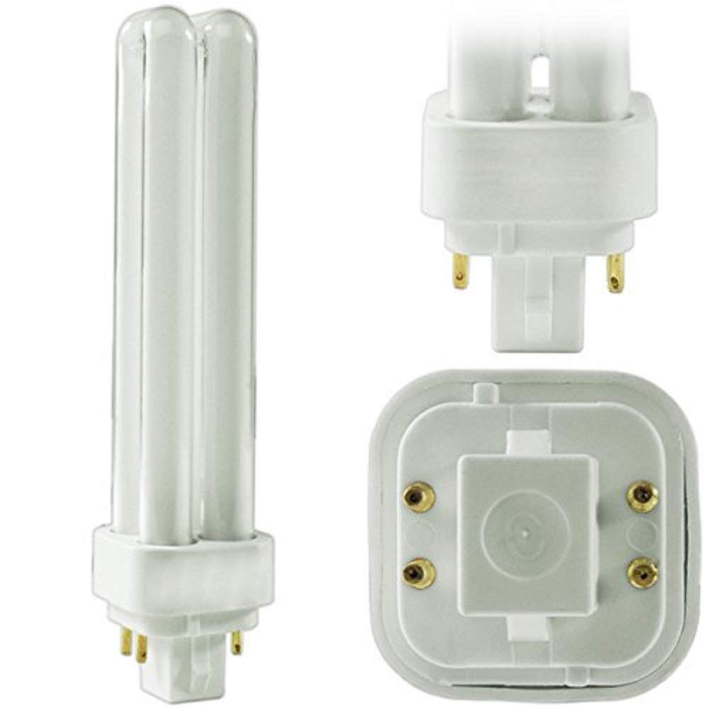 Bluex Bulbs - 2 Pack 18 Watt Double Tube Bulbs 3500K Direct Generic Replacement for PLC Panasonic FDS18E35/4 18W 3500K Warm White, 4 Pin G24q-2 Base, Compact Fluorescent Light Bulbs CFL (4100K, 18W)