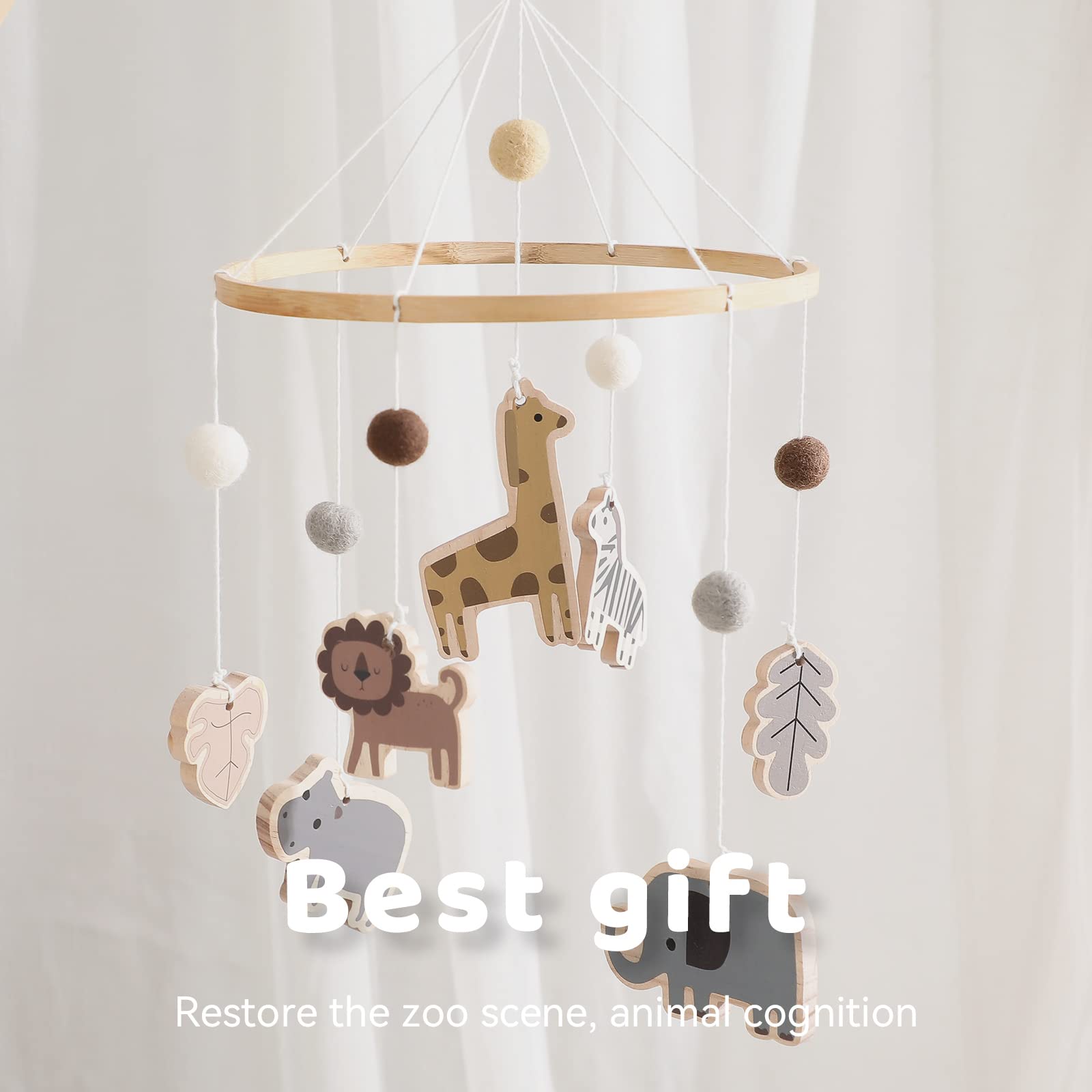 Baby Mobile for Crib - Jungle Animals Baby Mobile - Nursery Safari Mobile for Girl or Boy | Gender Neutral Handmade Mobile| Wild Animals Ceiling Mobile