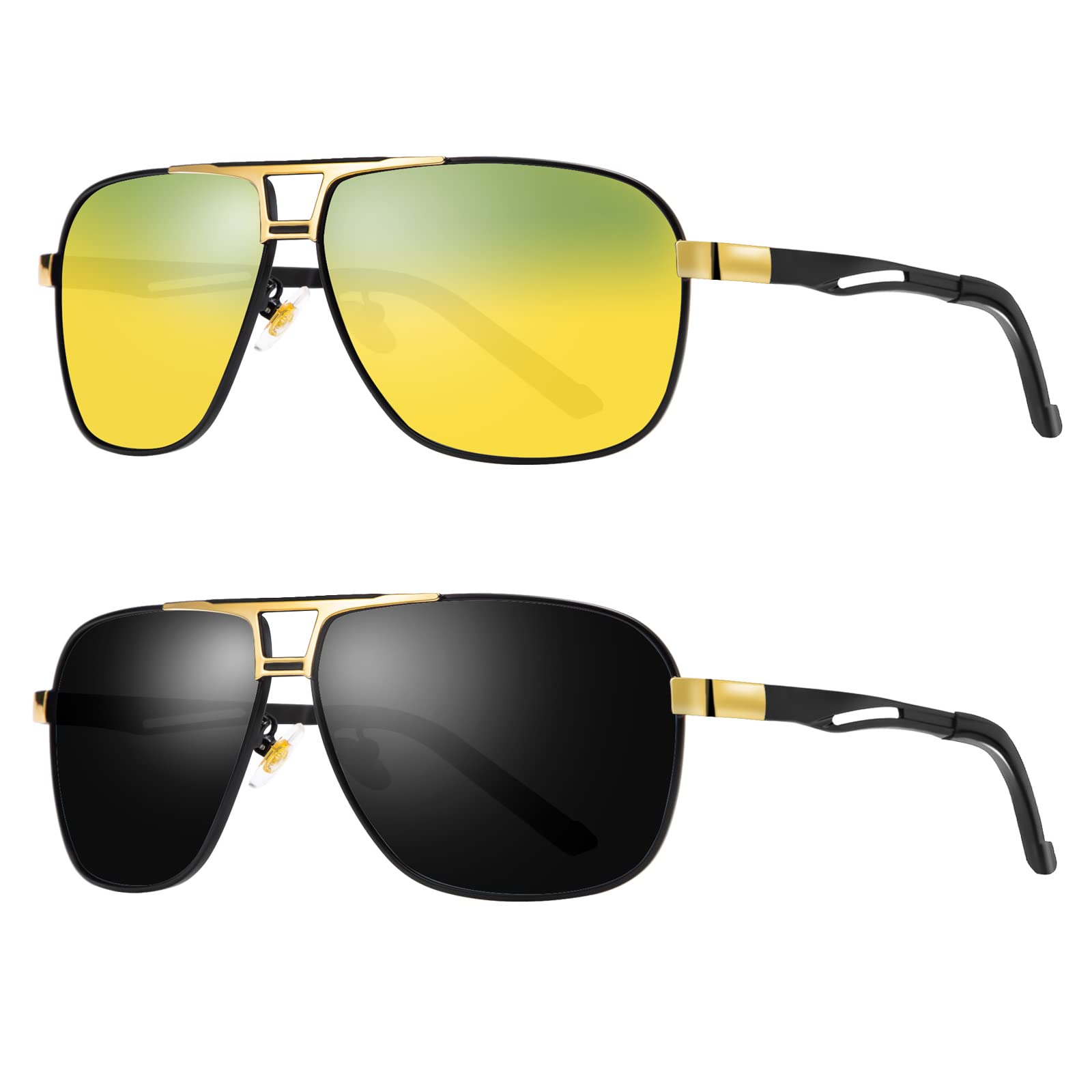AXPYPXA Aviator Sunglasses for Men and Women, Mens Polarized Sun Glasses, Vintage Rectangular Shades Sunnies Driving UV