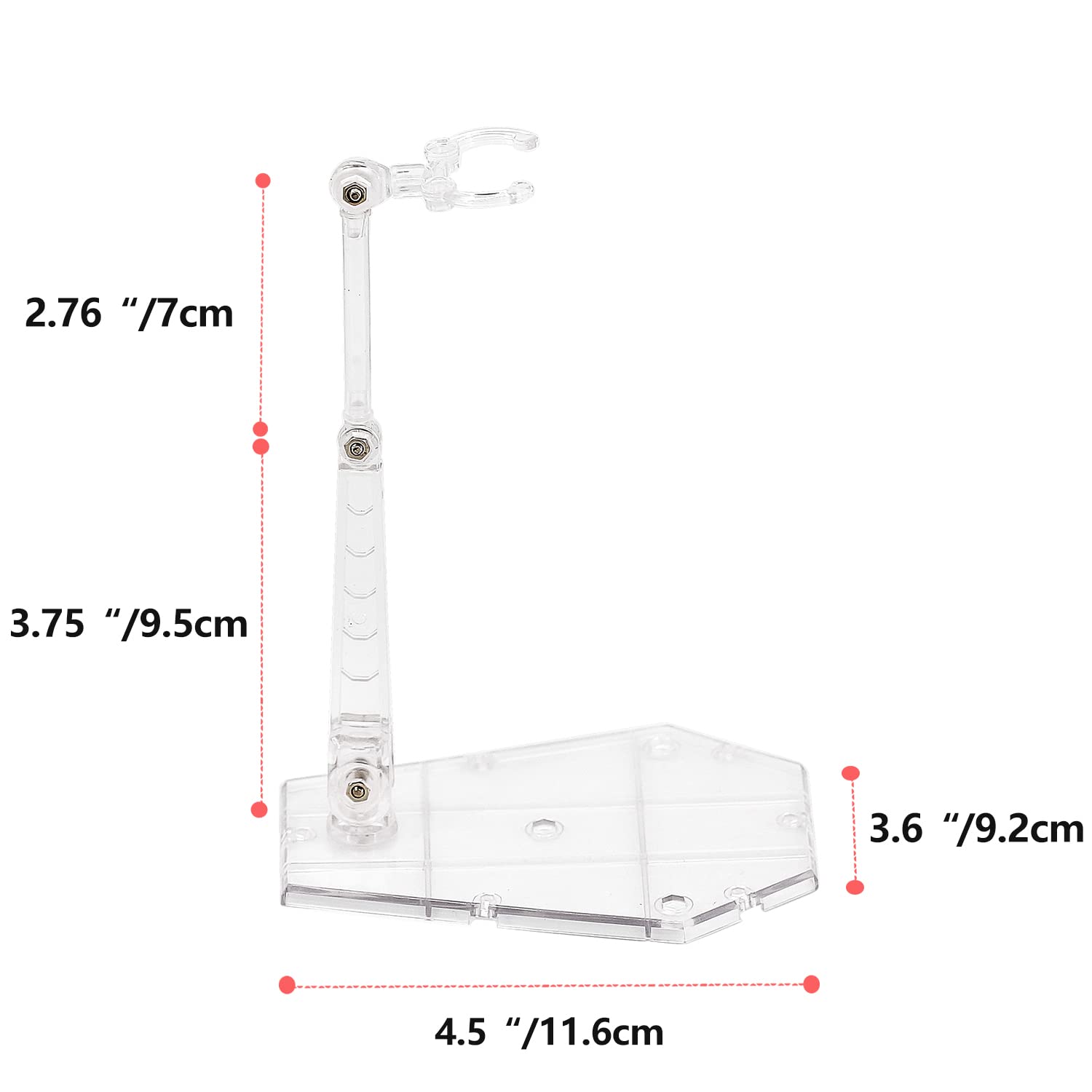Yocoolfun 3 Pcs Action Figure Stand,Assembly Display Holder Base Doll Model Support Stand Compatible with HG RG SD SHF Gundam 1/144 Toy Clear
