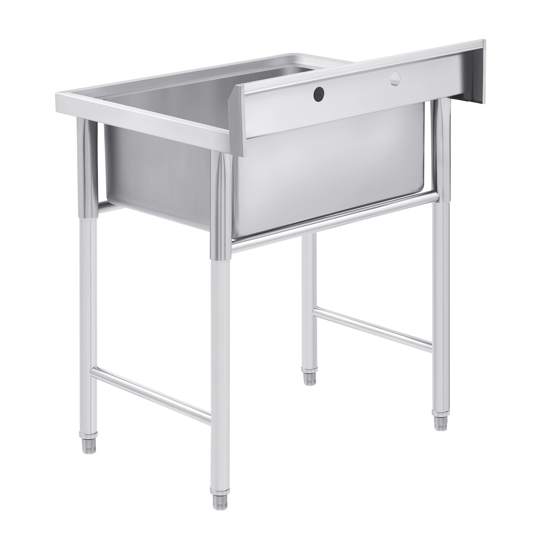 WILPREP Commercial Stainless Steel Sink, Free Standing Utility Single Bowl Restaurant Sink, Kitchen Prep & Utility Sink for Home, Garage, Bar, Laundry Room (1 Compartment,29" W x 25.2" D x 37.4" H)