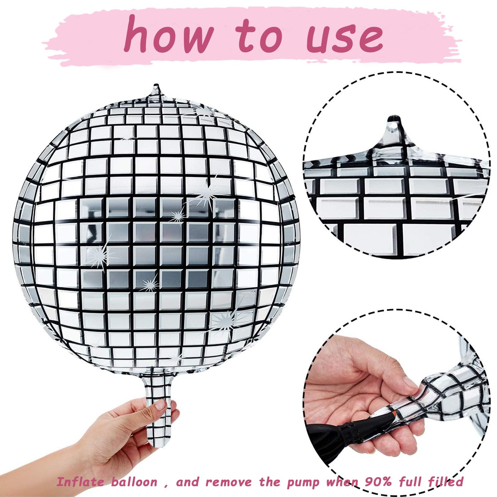 Hot Pink Silver Balloon Arch Kit, Silver Disco Ball Foil Curtains and Explosion Star Foil Balloon for Girl's 15/16/30th Birthday Princess 2024 Graduation Decorations