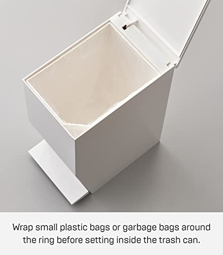 Yamazaki Home Tower Sanitary Step Trash Can, One Gallon β Small Home Waste Bin,White