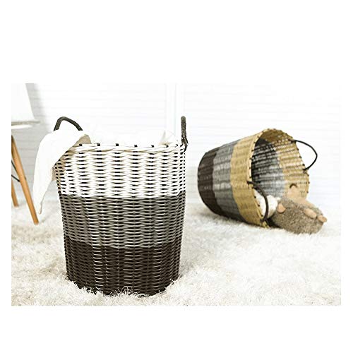 TBGFPO Extra Large Woven Cotton Rope Storage Basket Blanket Storage Baskets, Laundry and Toy Storage, Nursery Hamper - (Color : D)