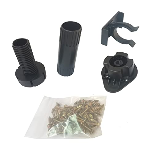 BOSIDETOOL Black Furniture or Cabinet Leveler Legs - Support 330 Lb. per Leg - Adjusts from 3 7/8" to 5 3/8" - 12 Pack
