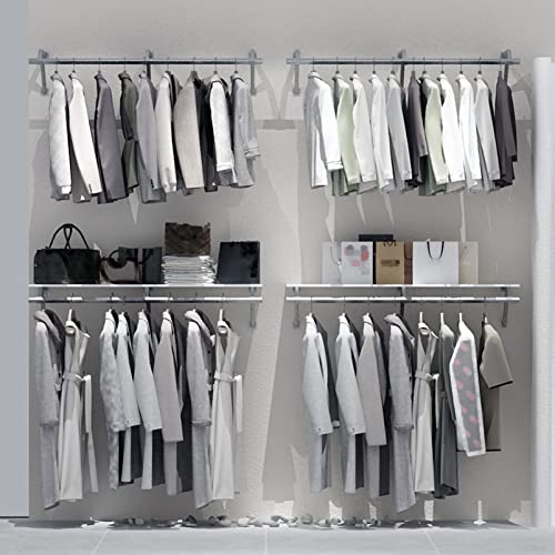 Creative Clothes Rack Boutique Store Storage Shelf, Wall-Mounted Clothing Display Shelves Clothes Rod, Dress Hanger Industrial Pipe Clothes Bar, Laundry Clothes Hanging Organizer Towel Rack