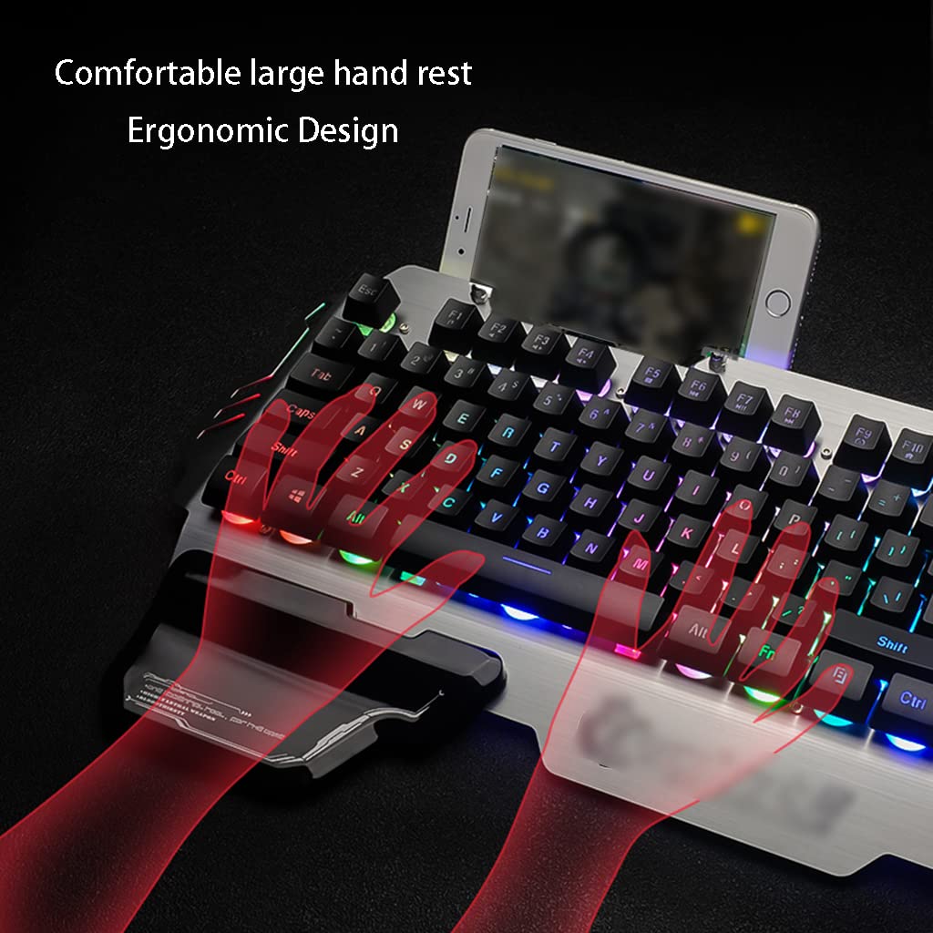 BBFQL Wired Gaming Keyboard Mechanical Feel Keyboard Computer Keyboard Ergonomic Keyboard Computer Accessories