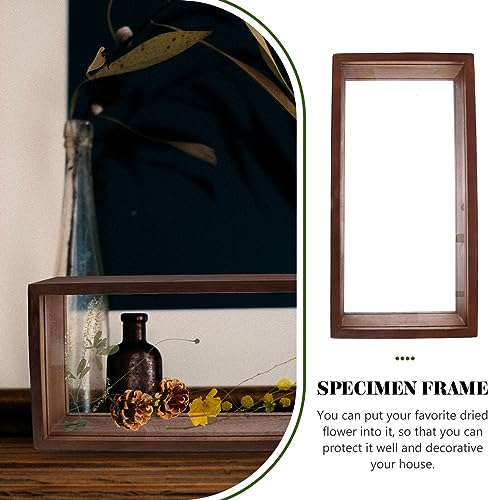 Dried Flowers Photo Frame Wood Vintage Glass Artwork Pressed Flower Display Frame Plant Specimen Herbarium Clip Photo Frame
