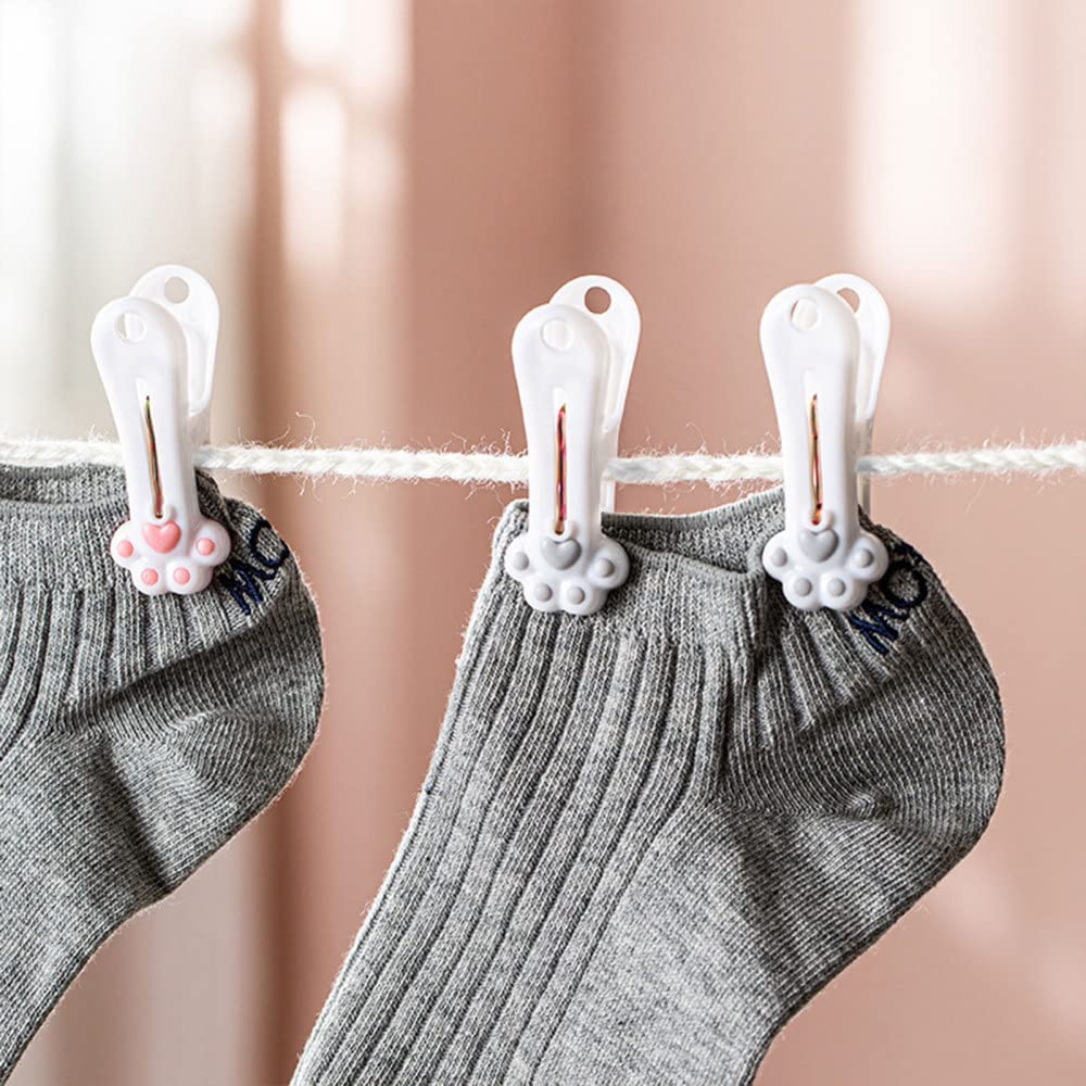 Cat Paw Food Bag Clothes Pegs Durable Long Lasting Clips for Underwear Towels Socks