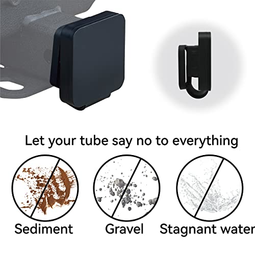 EYOUHZ Trailer Hitch Cover for 2 Inch Universal Receiver Compatible with Pickups Trucks SUVs MPVs Vans Sedans Cars, Tow Tube Plug Rubber Cap 2 Pack(Black
