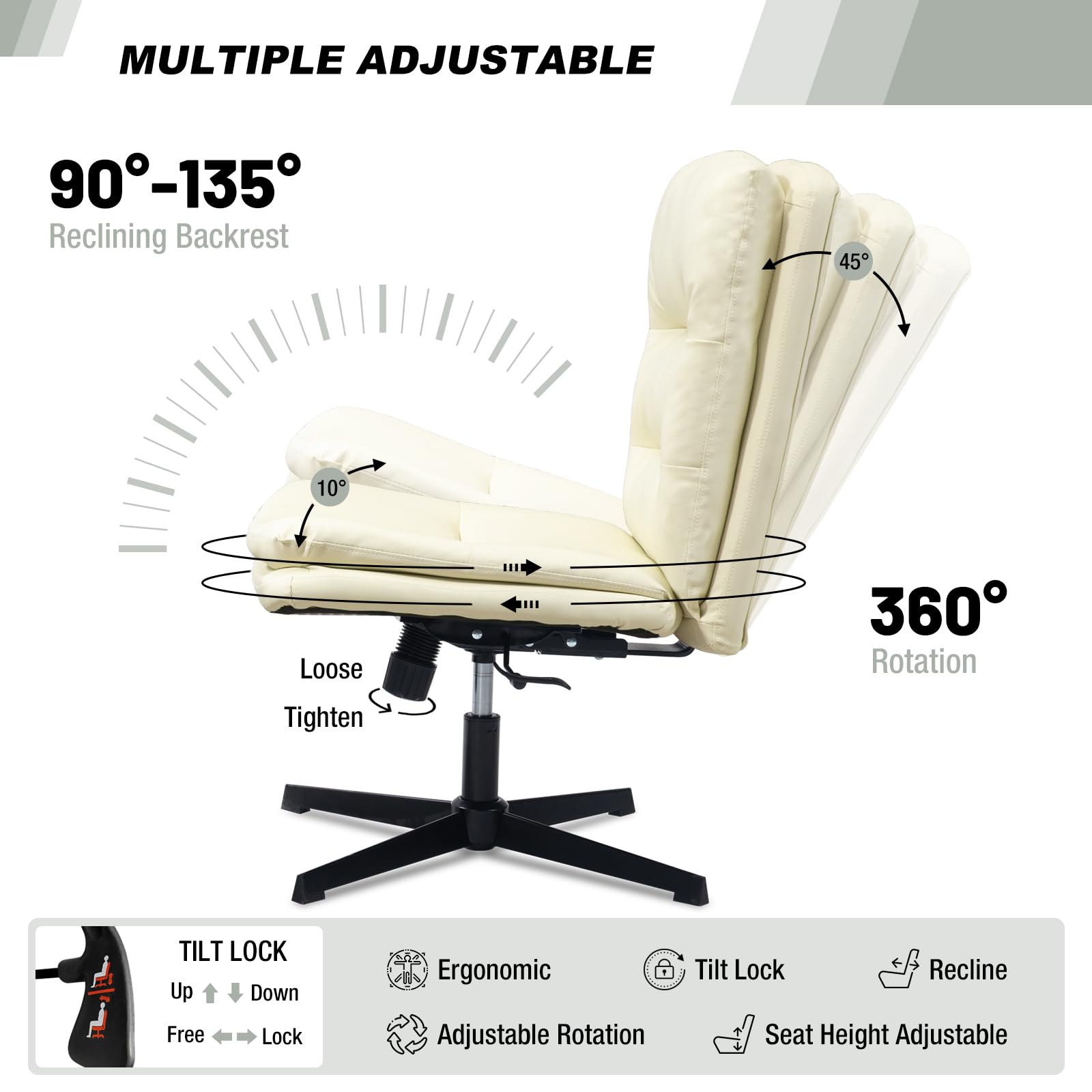 Belandi High Back Office Chair with Lifting Headrest - Adjustable Built-in Lumbar Support Flip Arms, Ergonomic Computer Desk Leather Chair Home Office Work Chairs,Thick Padded Strong Metal Base(Pink)