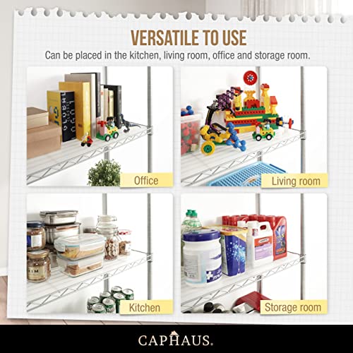 CAPHAUS NSF Heavy Duty Wire Shelving w/Wheels, Leveling Feet & Liners, Storage Metal Shelf, Garage Shelving Storage, Utility Wire Rack Storage Shelves, W/White Clear Liner, 30 x 14 x 61 5-Tier