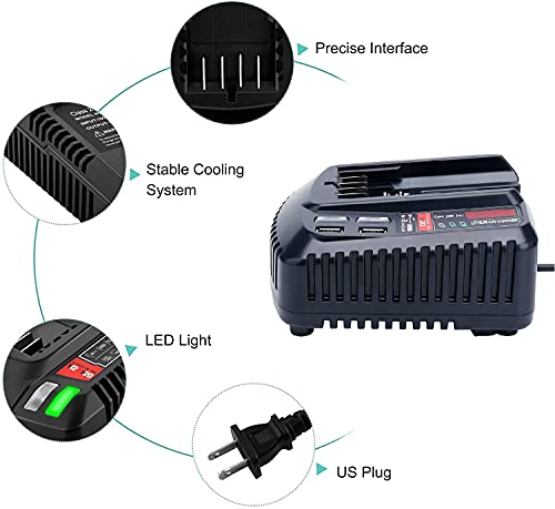 CMCB104 V20 Battery Fast Charger Replacement for Craftsman V20 Craftsman 20V max Lithium Compact Batteries Lithium Battery CMCB202 CMCB204 CMCB206 with 2 USB Ports