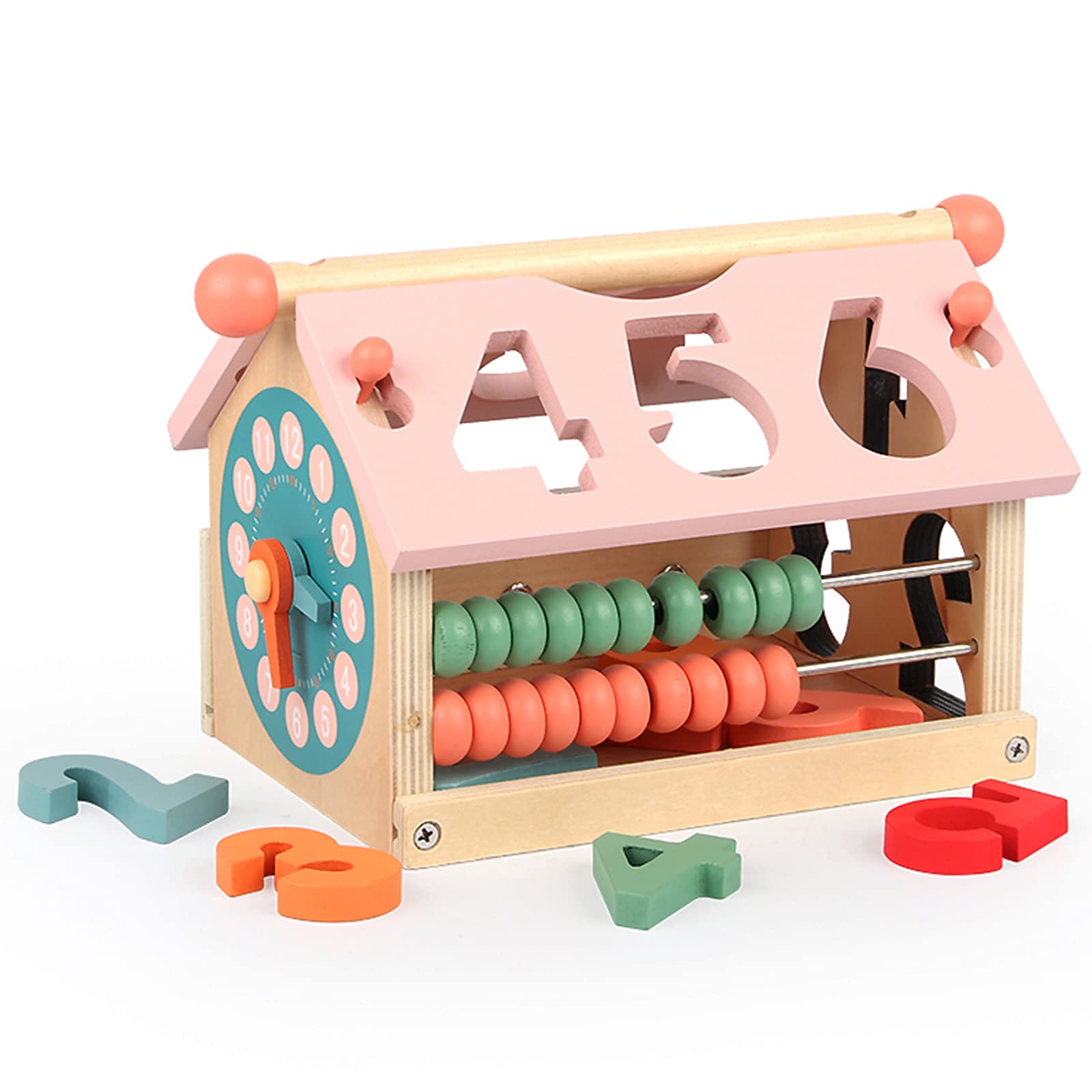 Wooden Toys for 1 Year Old Boys and Girls, Montessori Toys Sorting & Counting Blocks Game Activities Cubes Math Developmental Gifts for Fine Motor Skill