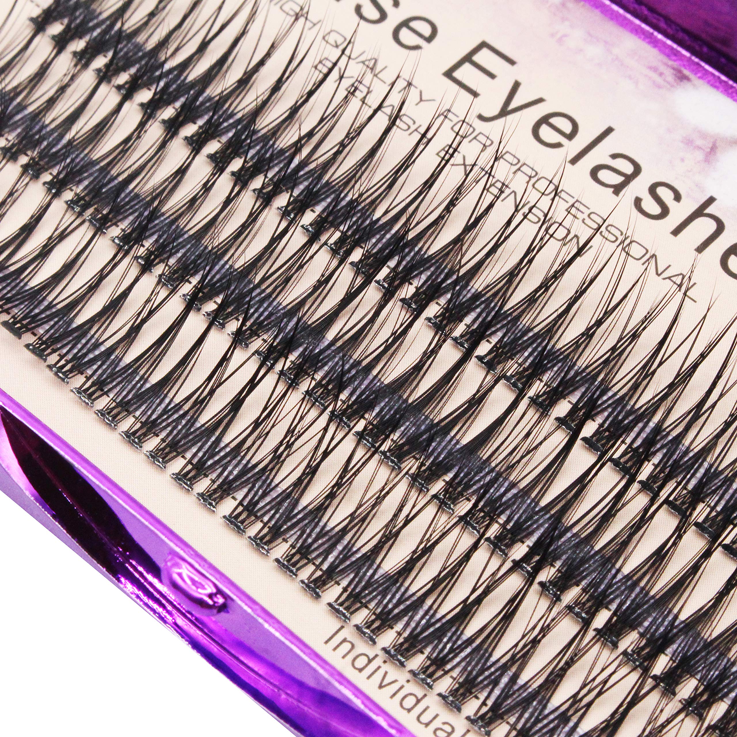 Bodermincer 120pcs 8mm/10mm/12mm/14mm/16mm to Choose Fish Tail Design 0.1 C Curl 3D Individual Mink False Eyelashes Extension Soft Black Fake False Eye Lashes (16mm)