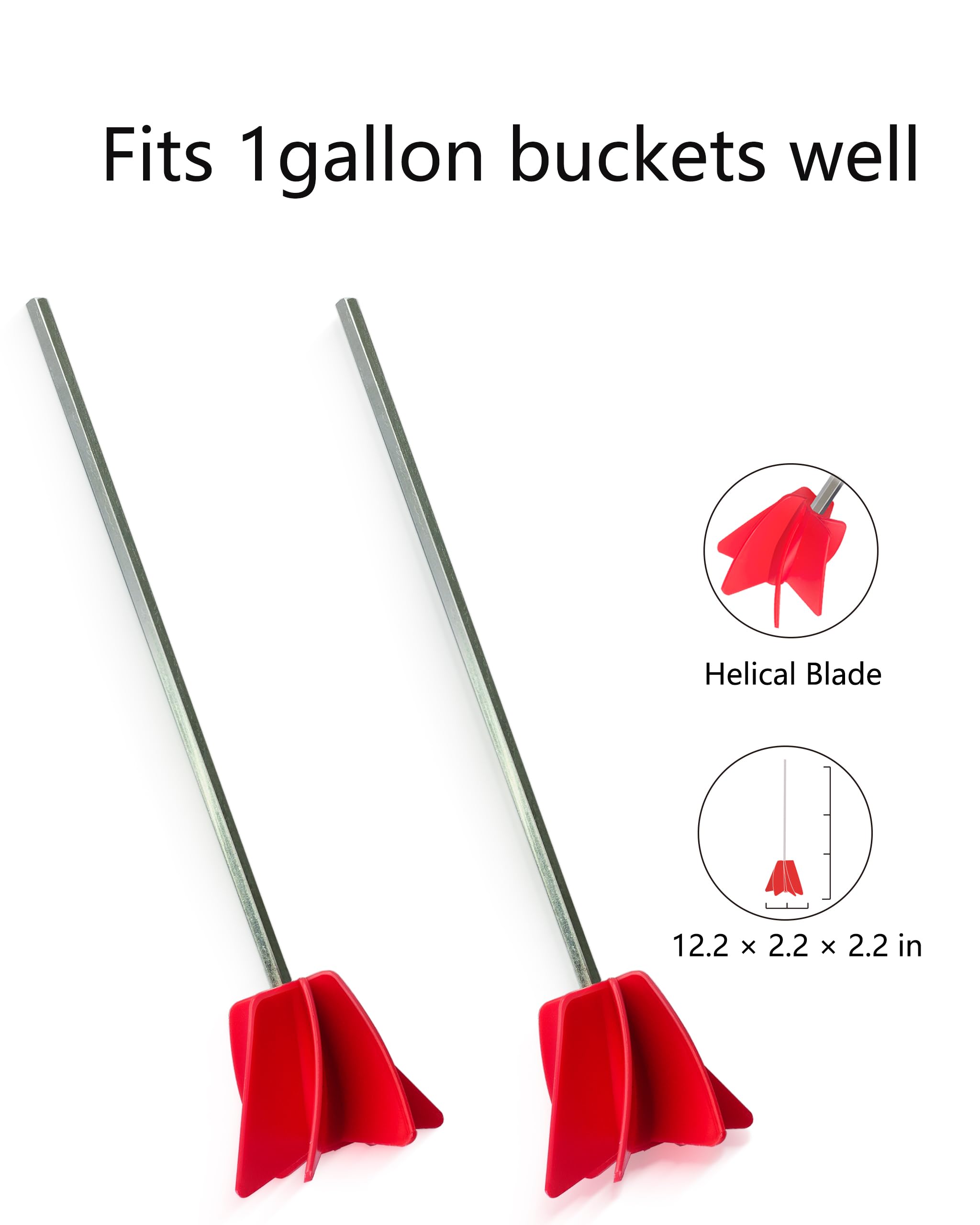 Bicafa 2packs 1 Gallon Paint Mixer for Drill Works with all 3/8 inch and Larger Drills, Resin Epoxy Mixer, Paint Mixer Drill Bit, Drill Mixer Attachment with Paddle Design Fits1 Gallon