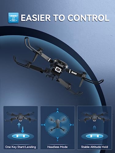 Drones with Camera for Adults Beginners Kids, Foldable Drone with 1080P HD Camera, RC Quadcopter - FPV Live Video, Altitude Hold, Headless Mode, One Key Take Off/Landing, APP Control