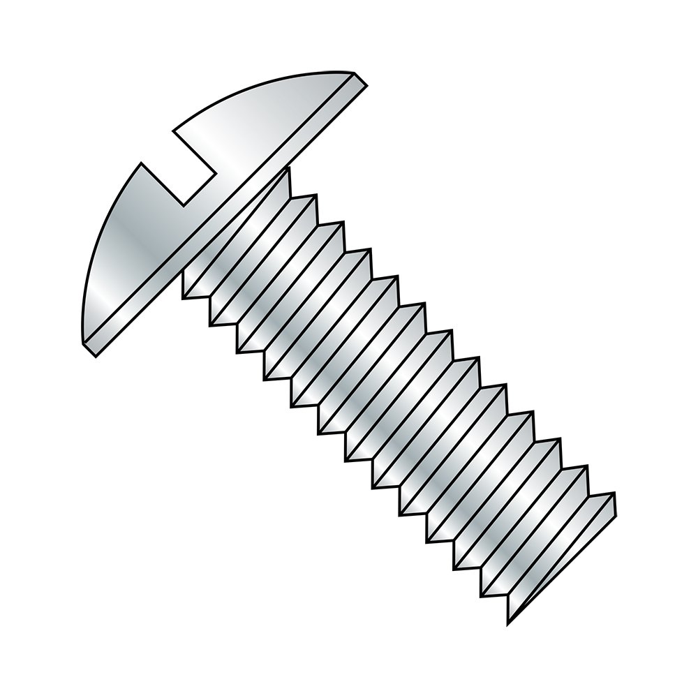 Small Parts 1105MST Steel Truss Head Machine Screw, Zinc Plated, Meets ASME B18.6.3, Slotted Drive, #10-32 Thread Size, 5/16" Length, Fully Threaded, Imported (Pack of 100)