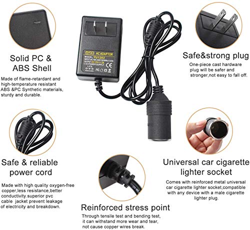 BYGD AC to DC Converter, 100V ~ 240V to 12V 2A 24W, Car Cigarette Lighter Socket AC/DC Power Supply Adapter Transformer for Low-Power Car Devices, Car