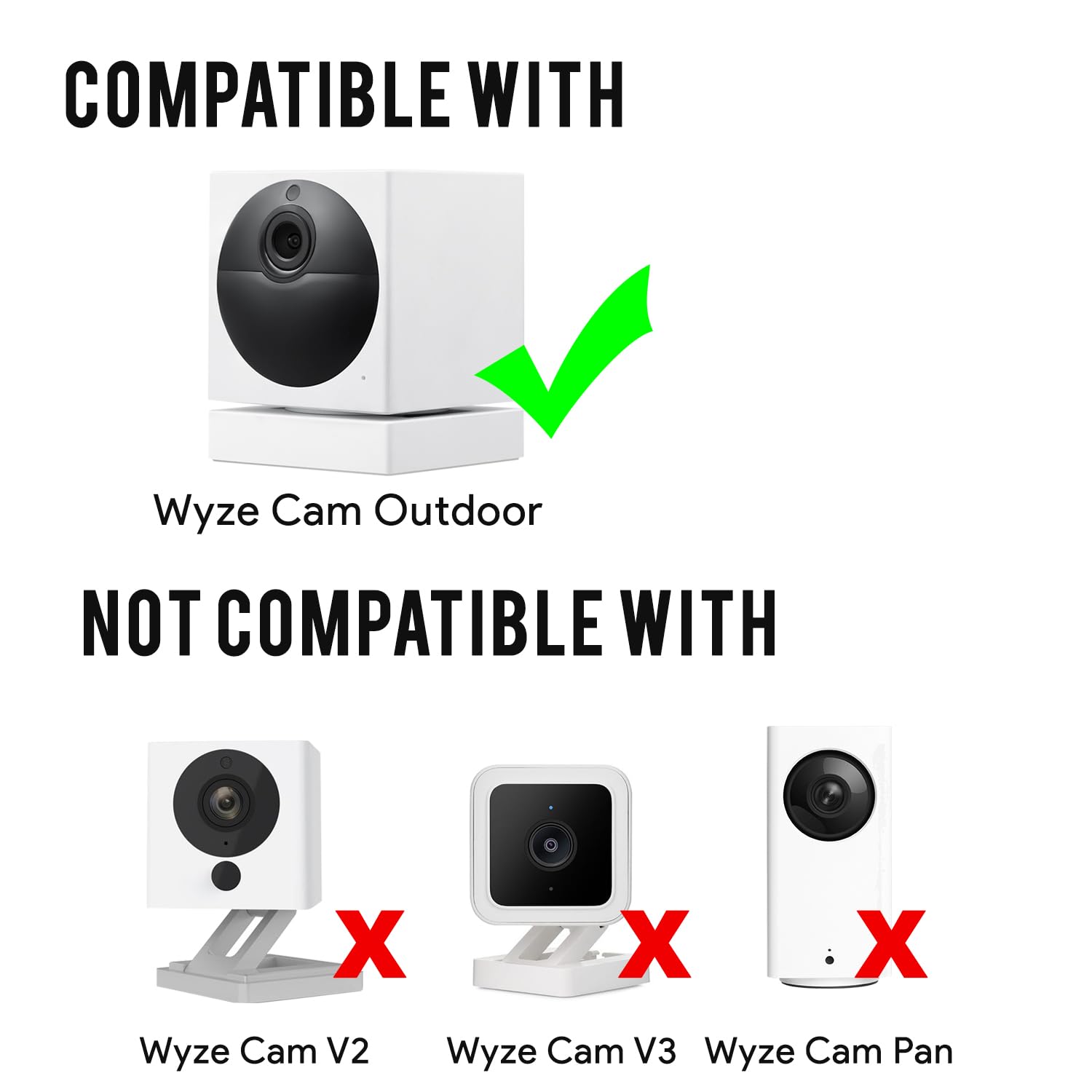 Wasserstein Solar Panel Compatible with Wyze Cam Outdoor - Power Your Surveillance Camera continuously with 2W 5V Charging (2-Pack, White) (Wyze Cam Outdoor NOT Included)