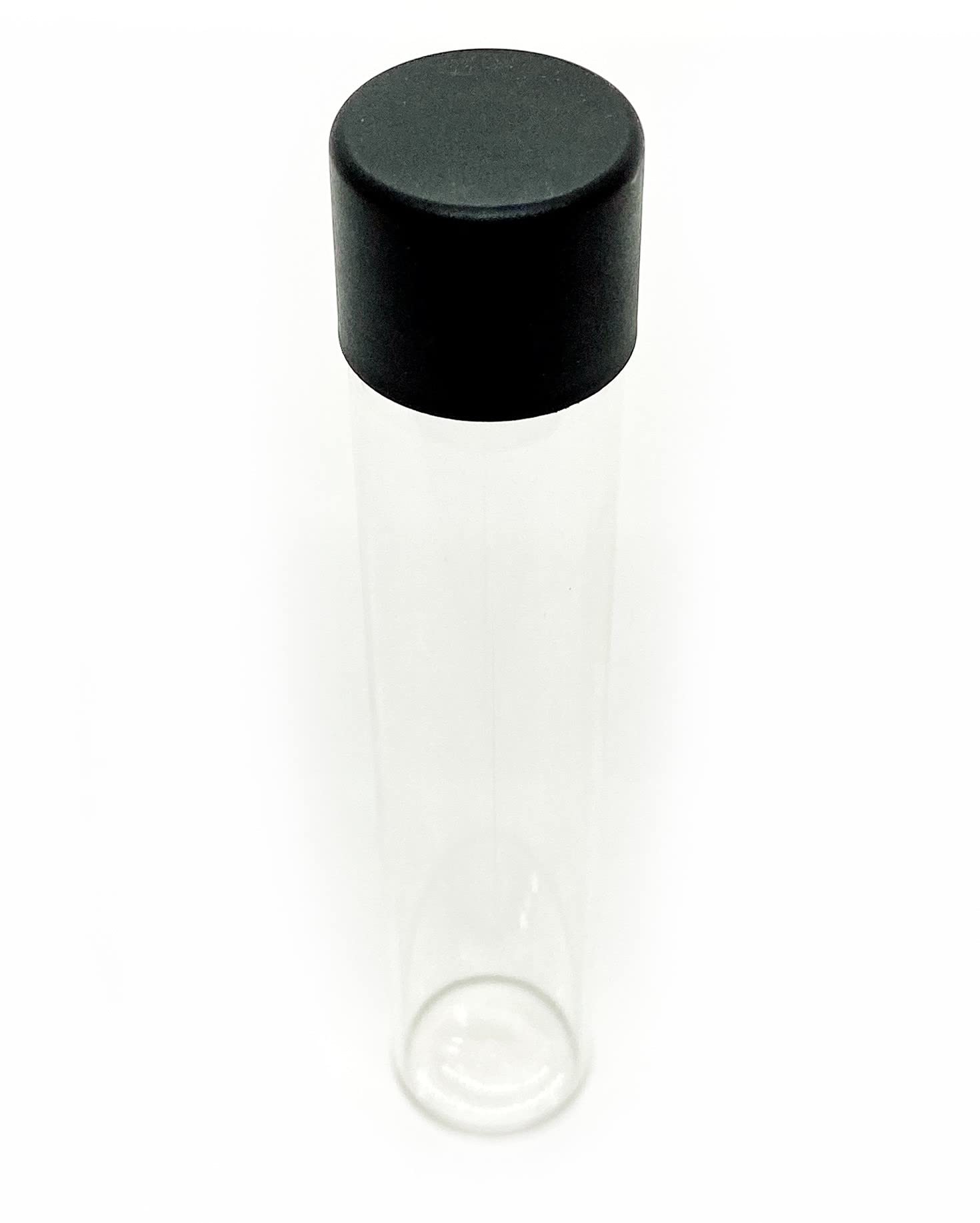 Glass Preroll Vials with Child Resistant Cap - 120mm Glass Tube (6, Black)