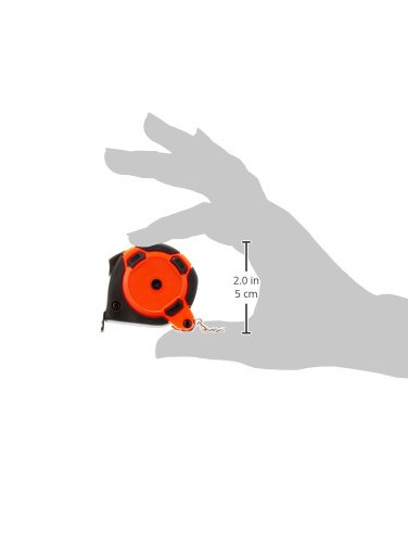 Crescent Lufkin 1/2" x 6' Mini Hi-Viz® Orange Yellow Clad Keychain Tape Measure - Counter Display - CS8506 , Black