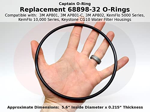 Captain O-Ring - 68898-32 Replacement O-Rings for 3M AP801, AP801-C, AP802, KemFlo 5000 & 10,000 Series Water Filters (3 Pack)