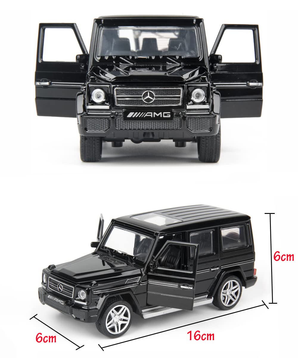 iLooboo Alloy Collectible Black Benz G65 AMG Toy Car Model Pull Back Die-Cast Vehicle with Lights and Sound